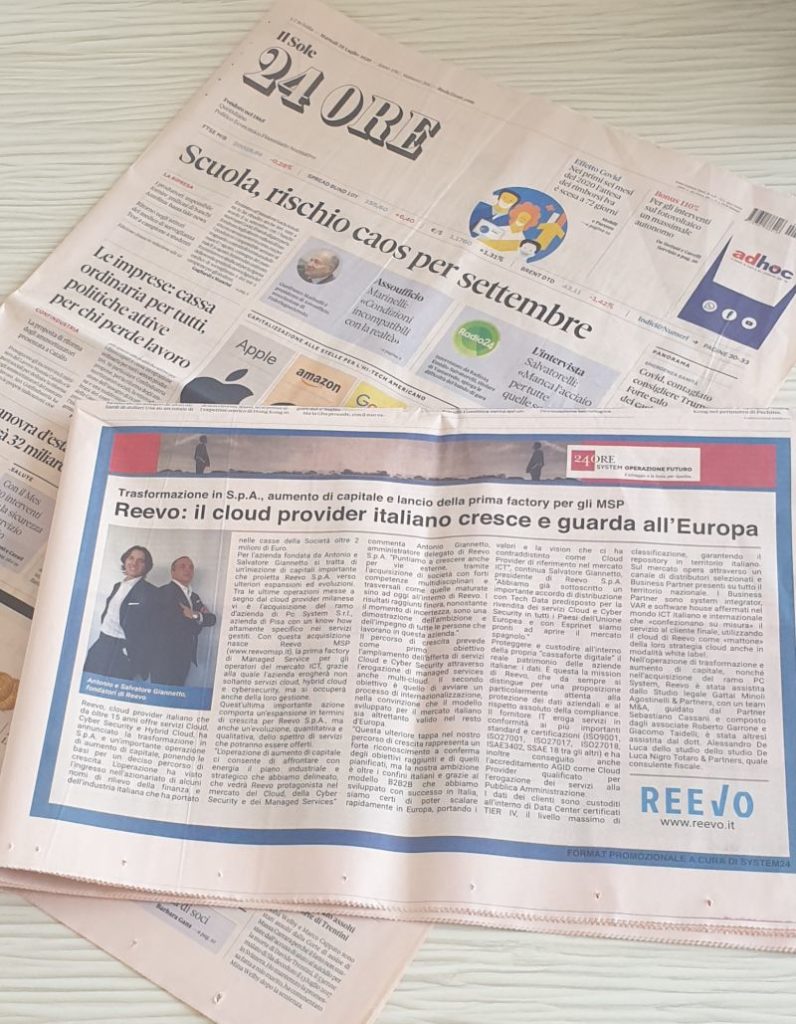 SOLE 24 ORE: il cloud provider ReeVo conquista l'Europa